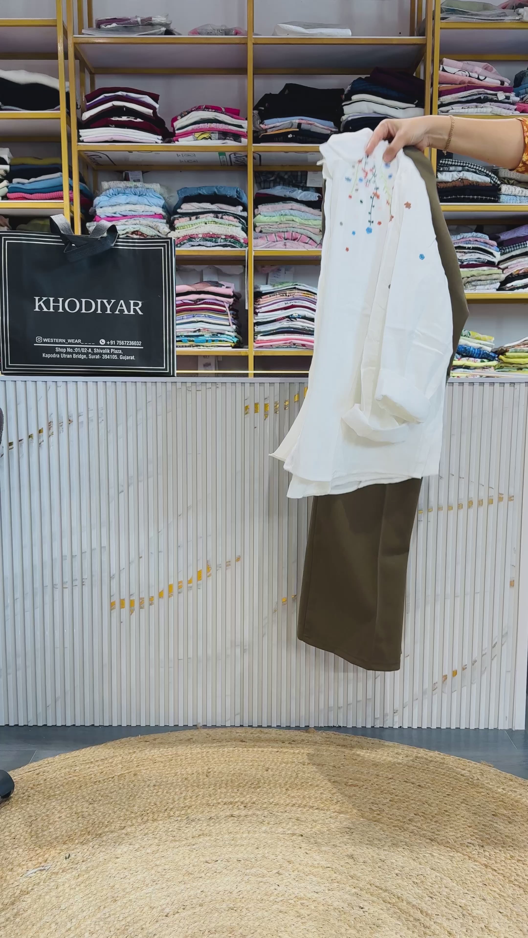 EMBROIDERY WHITE MUL COTTON SHIRT WITH BELL BOTTOM TROUSER PANT SET ...